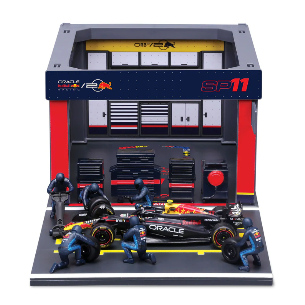 Bburago F1 Red Bull Racing RB20 2024 Pit Pass Diorama Sergio Perez 1/4 ...