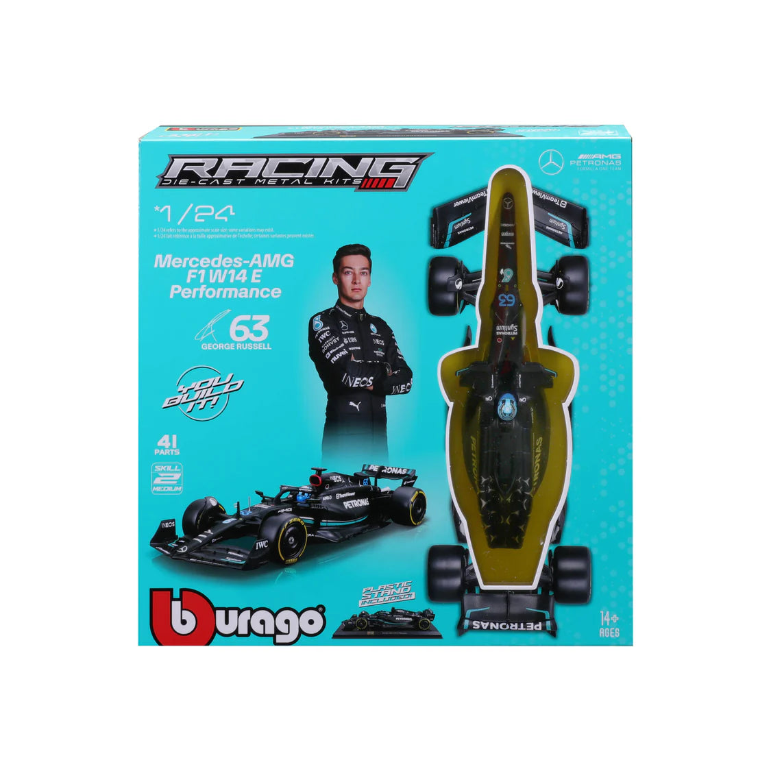 Bburago F1 Mercedes-Benz W14 2023 Model Kit - George Russell1/24 Scale ...