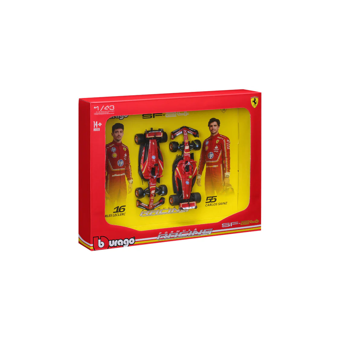 Bburago F1 2024 Ferrari F1 Team SF-24 Two Pack Charles Leclerc and Car ...