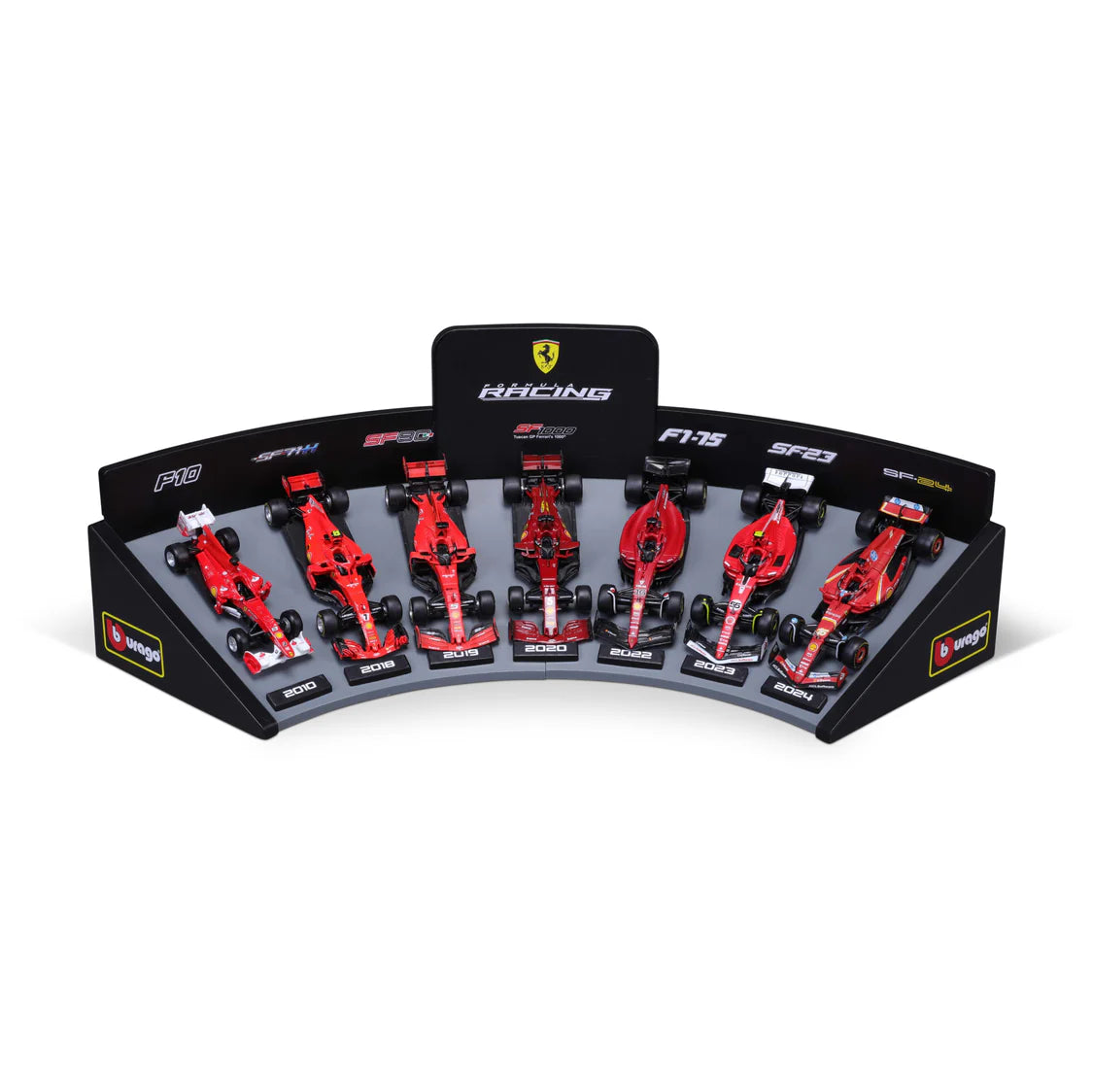 Bburago F1 Ferrari F1 Team Deluxe Gift Set With Display Stand (7-Car S ...