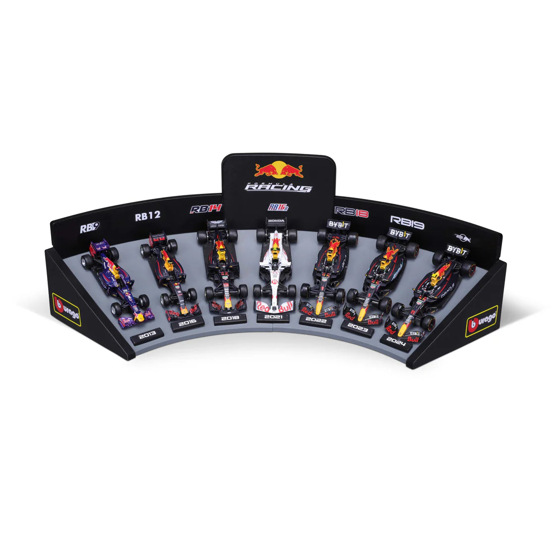 Bburago F1 Red Bull Racing Deluxe Gift Set With Display Stand (7-Car S ...