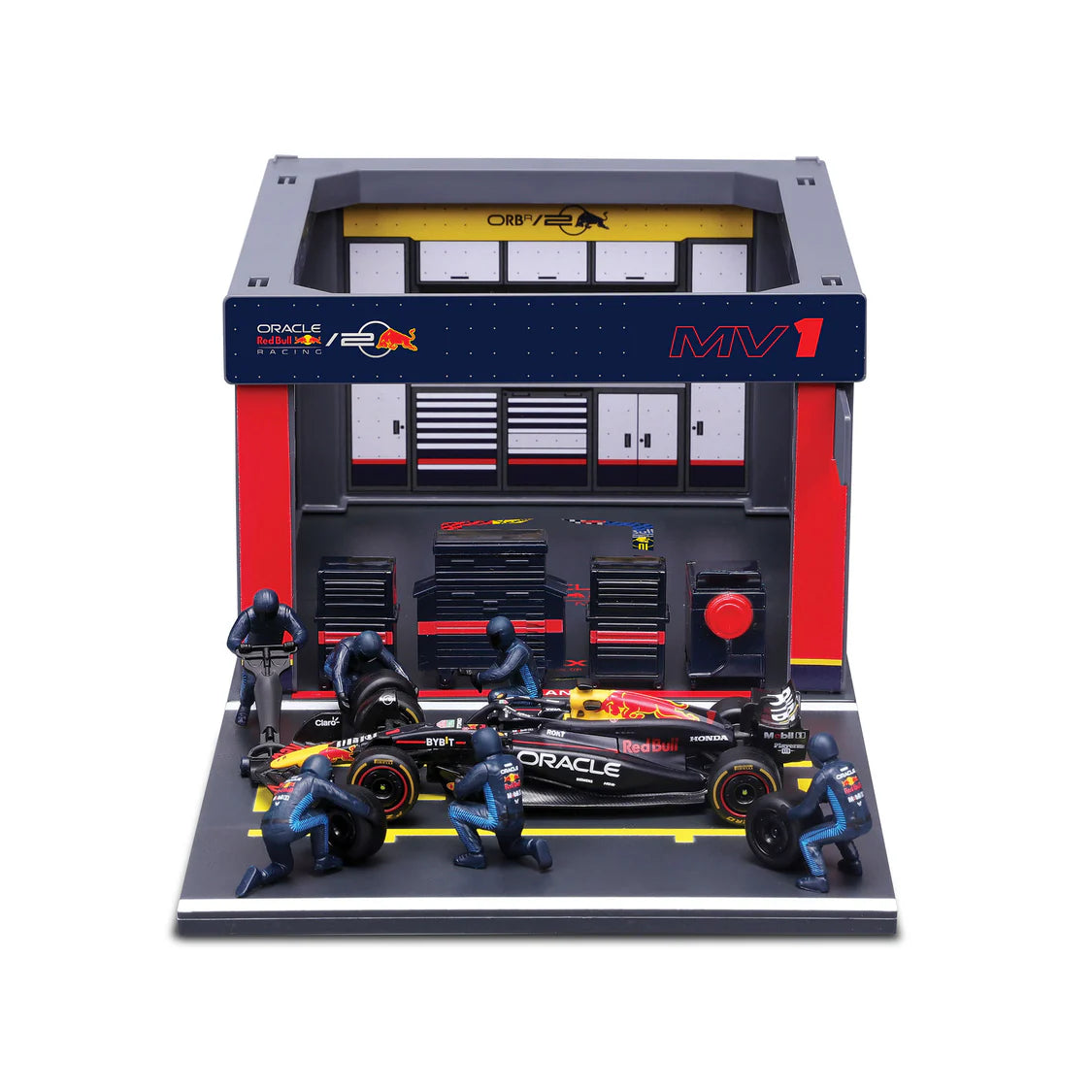Bburago F1 Red Bull Racing RB21 2025 Pit Pass Diorama Max Verstappen 1 ...