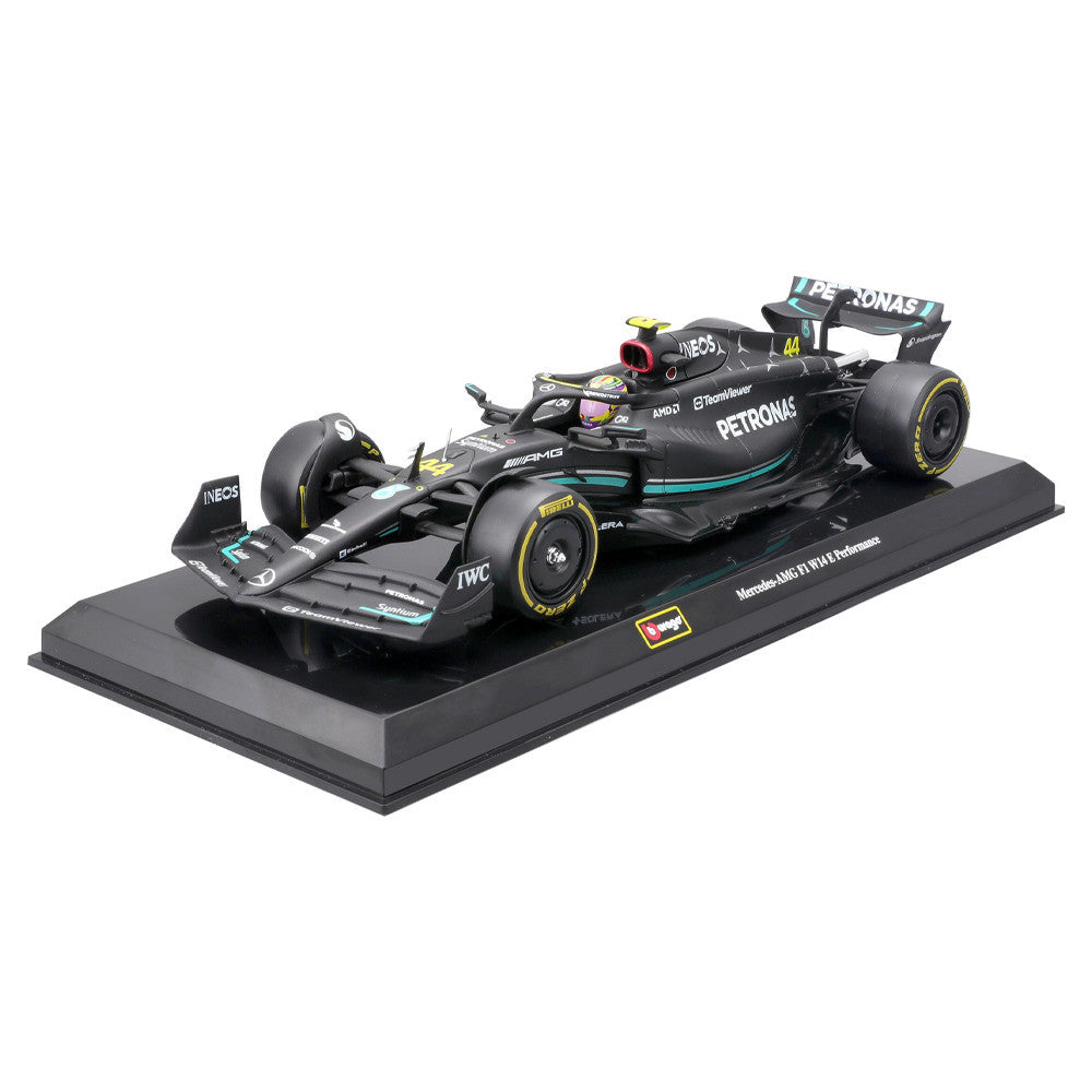 Bburago F1 Mercedes-AMG PETRONAS W14 2023 With Helmet Lewis Hamilton 1/ ...