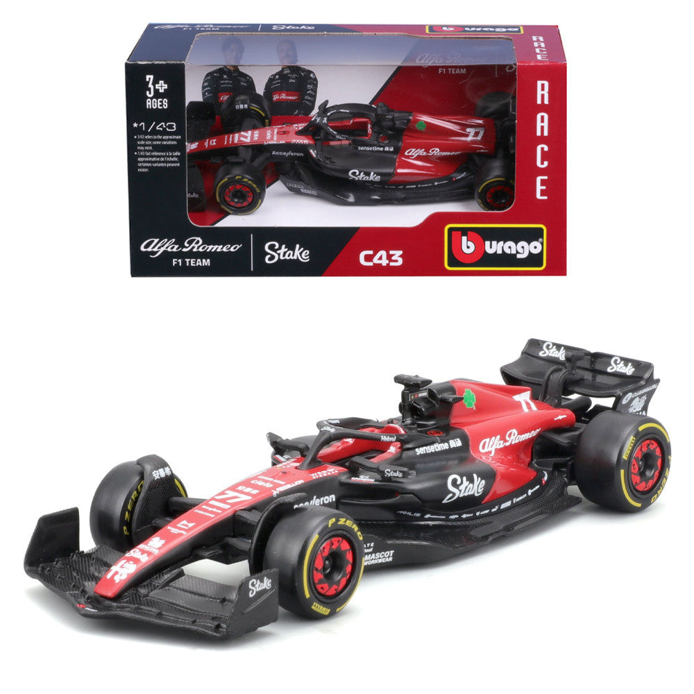 Bburago F1 Alfa Romeo F1 Team Stake C43 2023 Valtteri Bottas 1/43 Scal ...